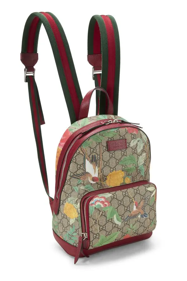 Gucci Gg Supreme Canvas Tian Eden Backpack - Red | Editorialist