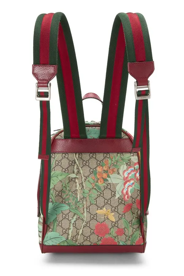 Gucci Gg Supreme Canvas Tian Eden Backpack - Red | Editorialist display picture 3