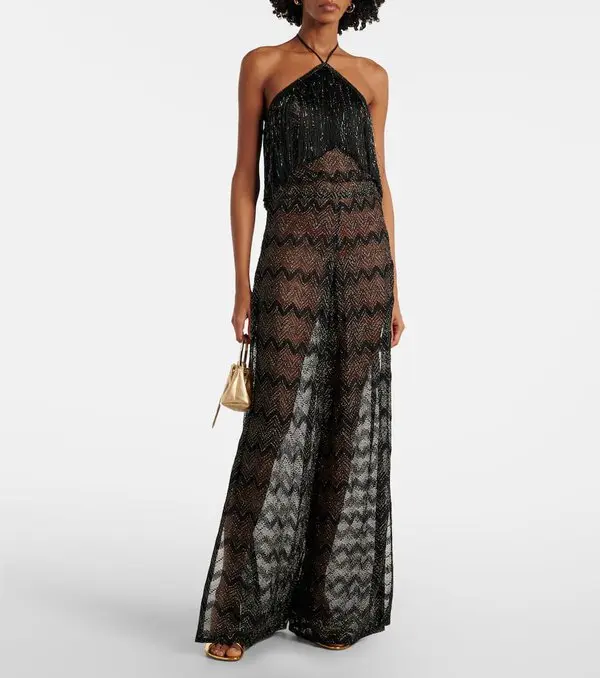 Missoni Zigzag Fringed Lamé Jumpsuit