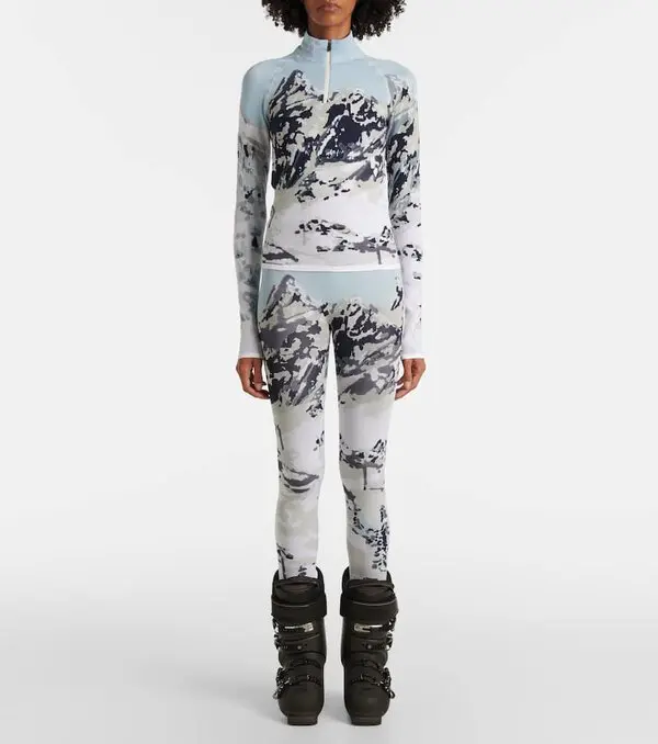 Perfect Moment Jacquard Half-zip Ski Top - Multicoloured