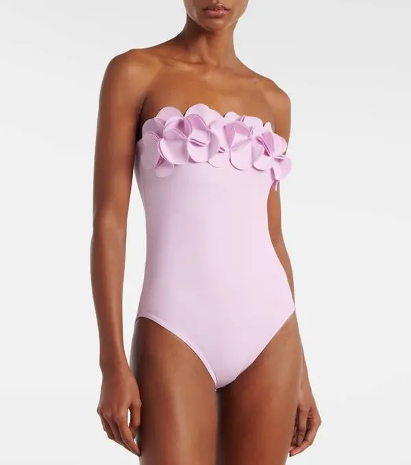 KARLA COLLETTO Floral Bandeau One-piece Swimsuit