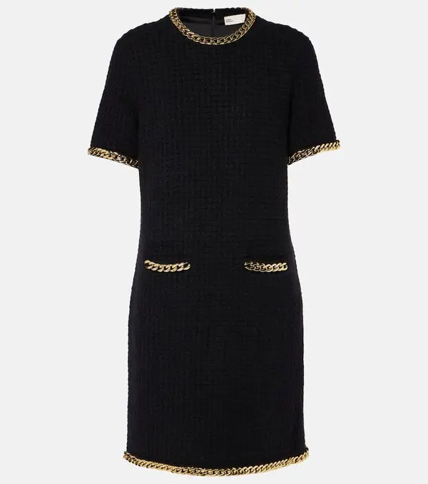 Tory Burch Chain-detail Waffle-knit Mini Dress