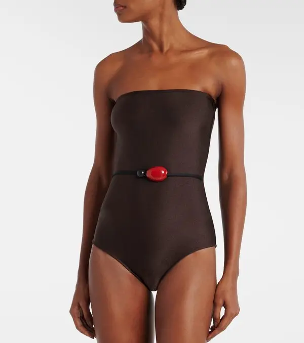 ADRIANA DEGREAS Embellished Bandeau Swimsuit