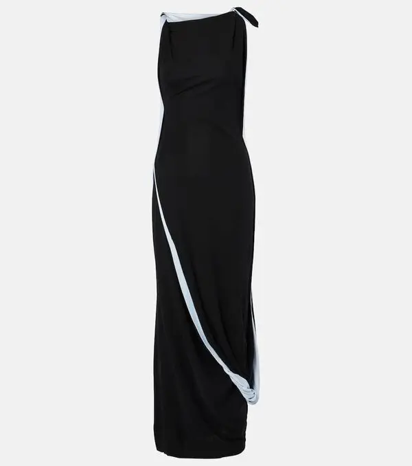 Victoria Beckham Asymmetric Draped Midi Dress