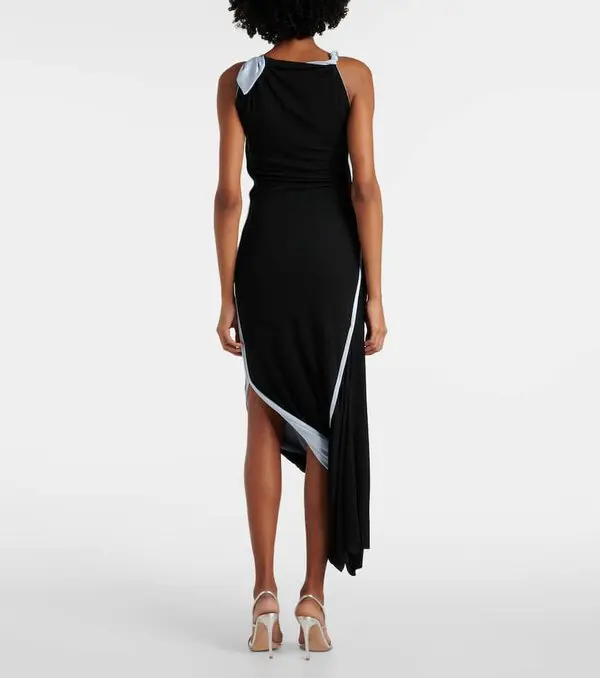 Victoria Beckham Asymmetric Draped Midi Dress