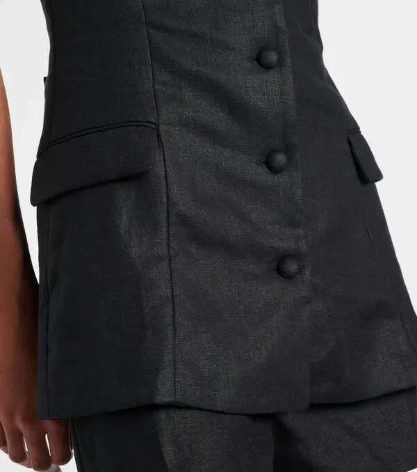 Faithfull The Brand Jane Linen Vest - Black