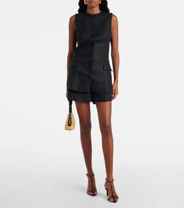 Faithfull The Brand Jane Linen Vest - Black