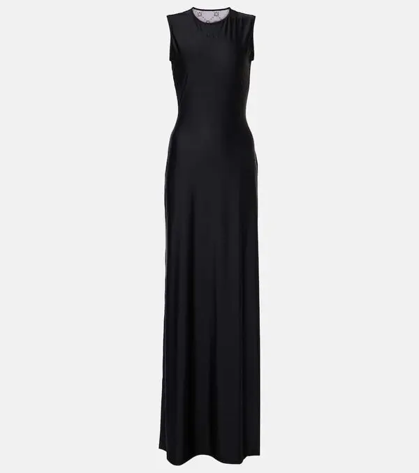 MARINE SERRE Draped Jersey Maxi Dress