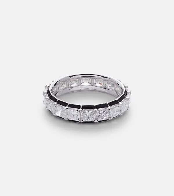KAMYEN Radiant Eternity Diamond And Enamel Pinky Ring - Gold
