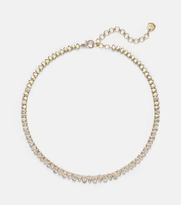 Shay Jewelry 18kt Yellow Diamond Tennis Necklace - Gold