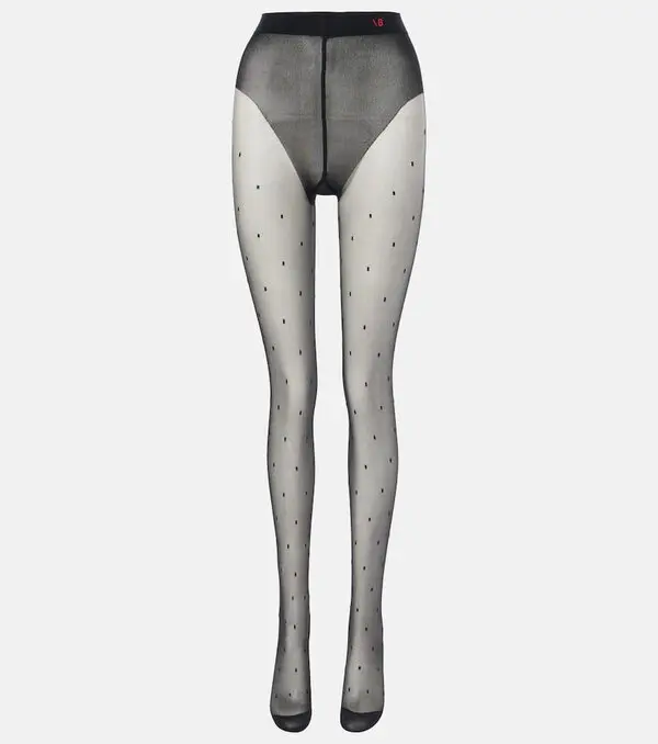 Victoria Beckham Polka-dot Tights - Black