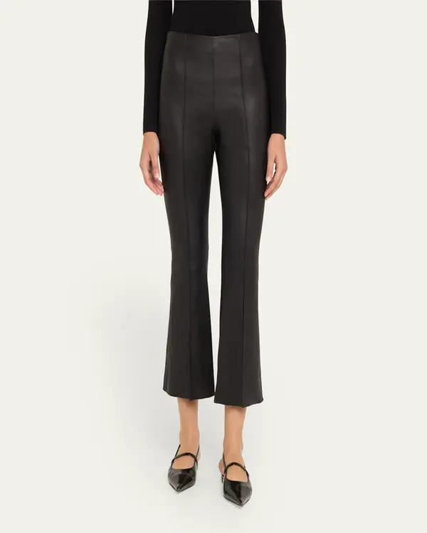 Vince Cropped Flare Leather Pants