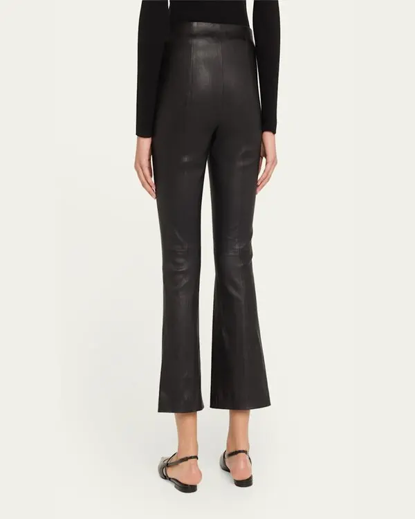 Vince Cropped Flare Leather Pants
