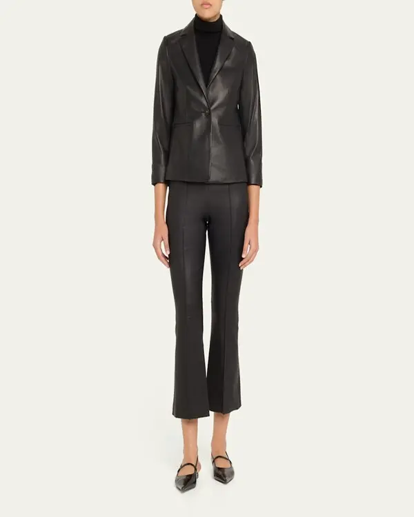 Vince Cropped Flare Leather Pants