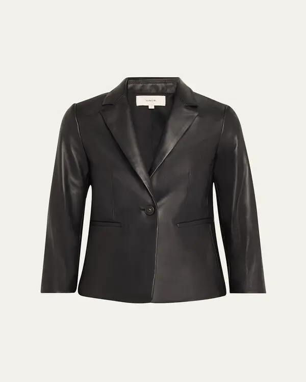 Vince Shrunken Leather Blazer