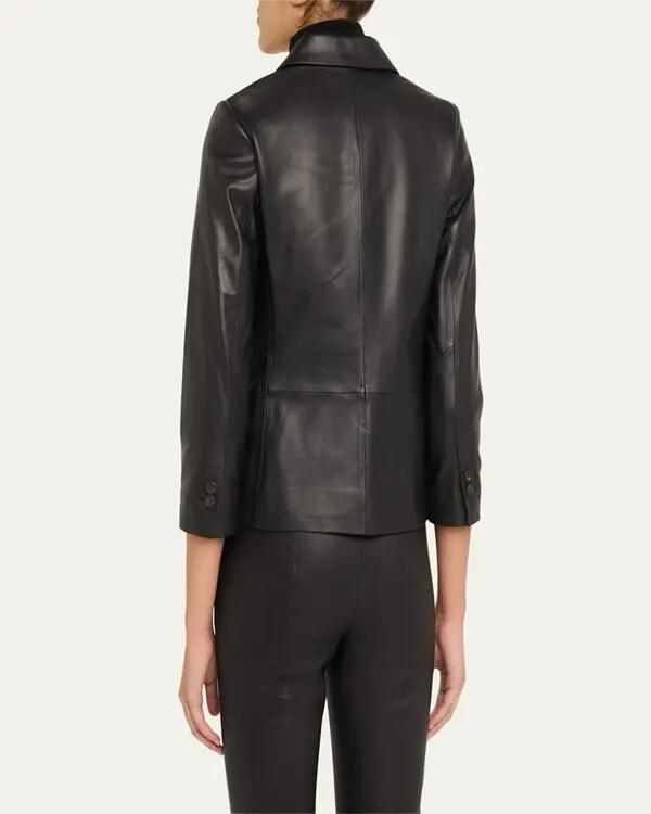 Vince Shrunken Leather Blazer