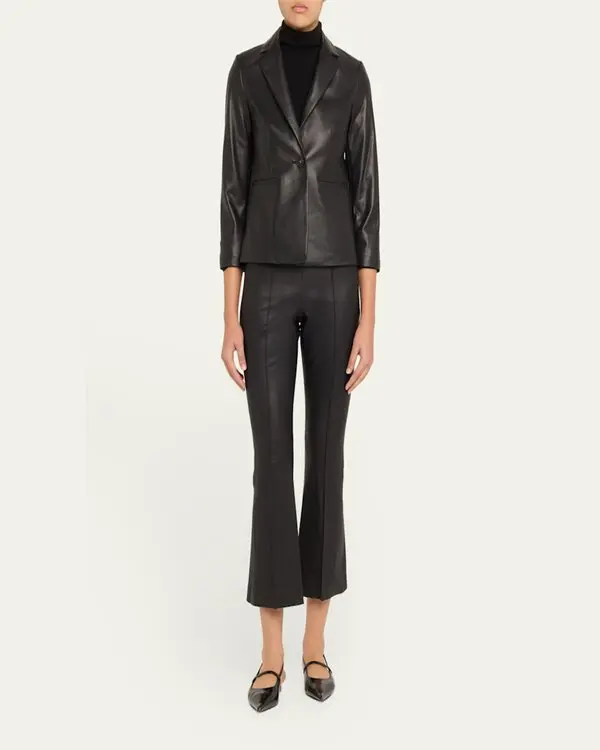 Vince Shrunken Leather Blazer