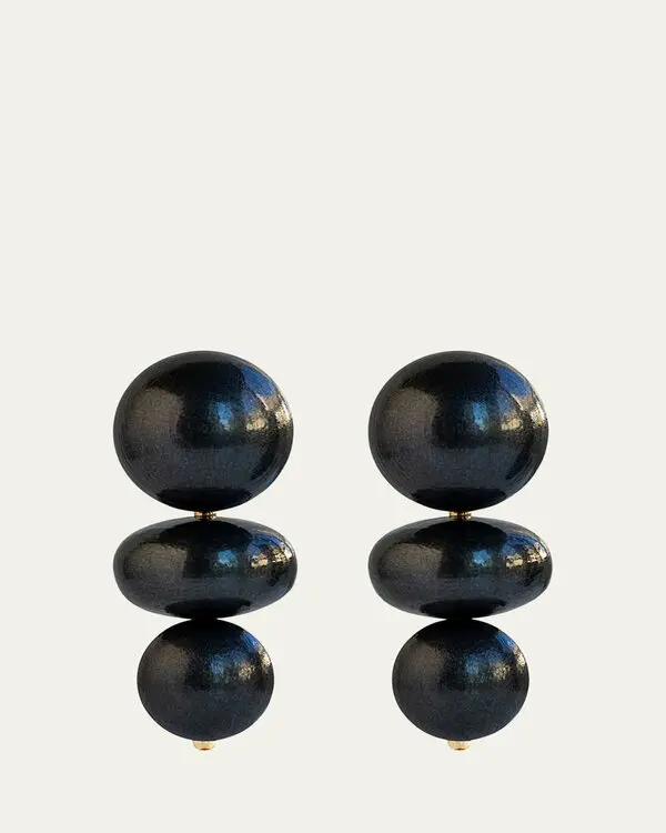 SAULE LABEL Nola Earrings - Black Coral