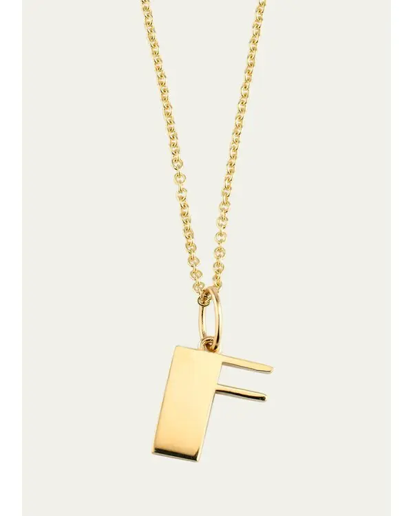 SYDNEY EVAN 14k Yellow Gold Pure Block Initial Necklace - Init F
