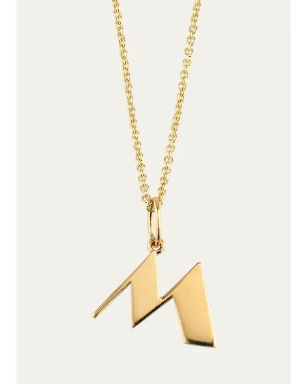 SYDNEY EVAN 14k Yellow Gold Pure Block Initial Necklace - Init M