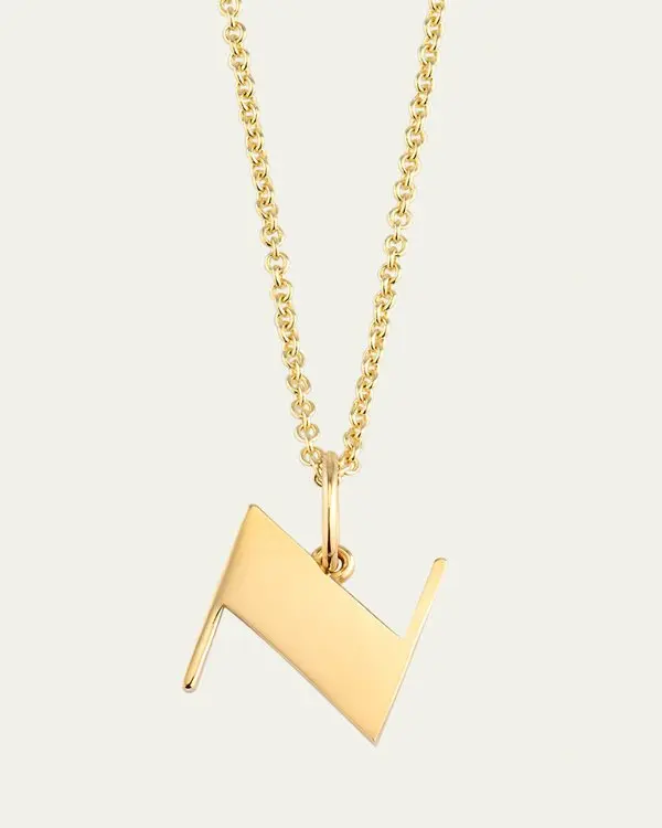 SYDNEY EVAN 14k Yellow Gold Pure Block Initial Necklace - Init N