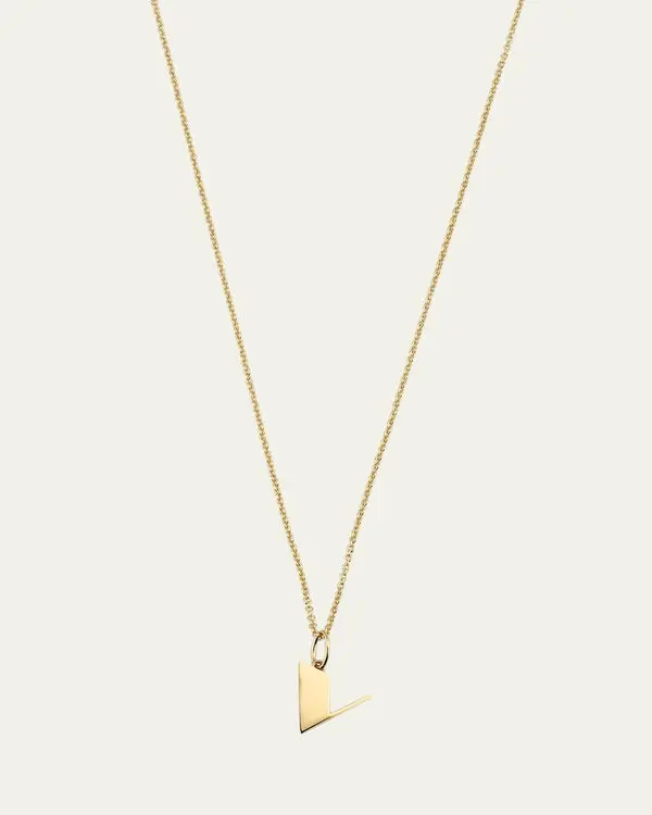 SYDNEY EVAN 14k Yellow Gold Pure Block Initial Necklace - Init V