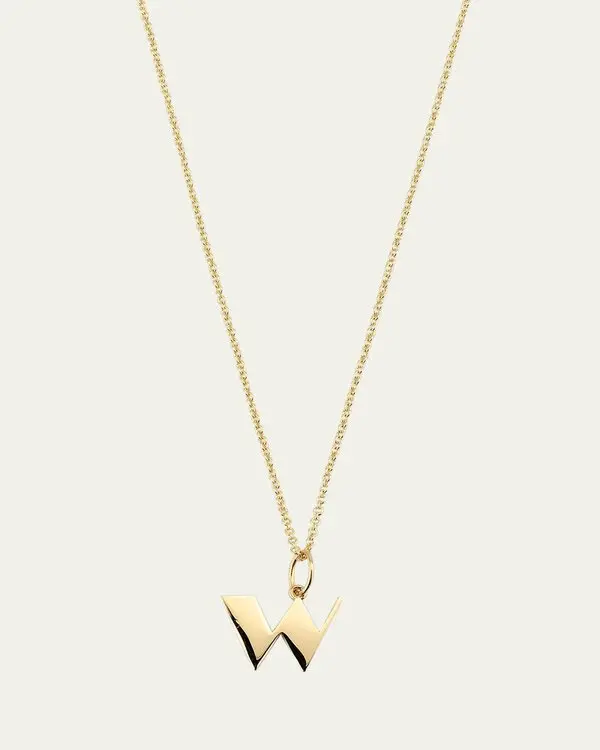 SYDNEY EVAN 14k Yellow Gold Pure Block Initial Necklace - Init W