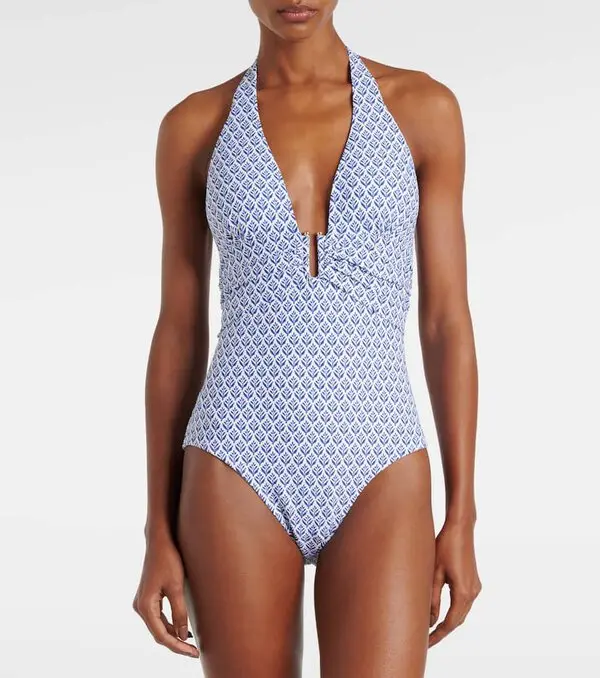 Heidi Klein Cape Cod Printed Halterneck Swimsuit
