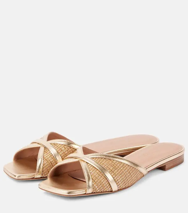 MALONE SOULIERS Perla Raffia Sandals - Beige