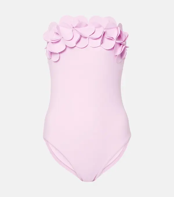 KARLA COLLETTO Floral Bandeau One-piece Swimsuit - Pink