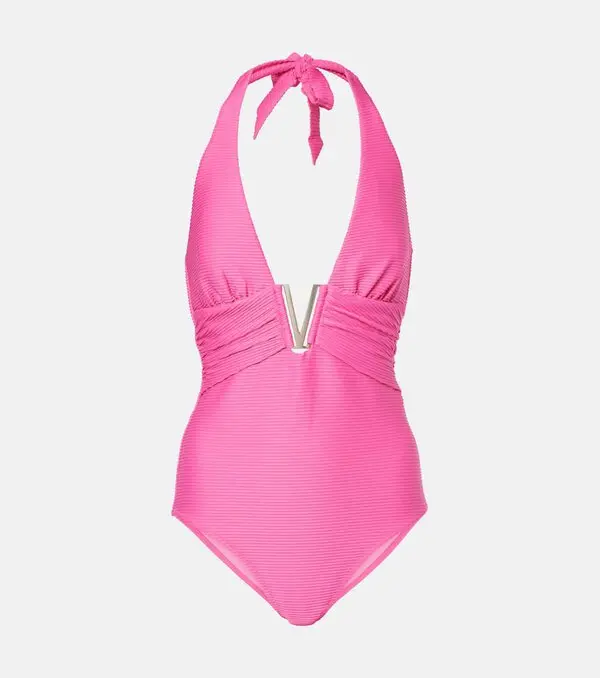 Heidi Klein Tulum Halterneck Swimsuit - Pink