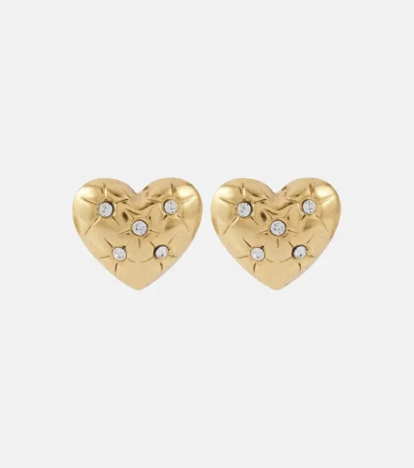JENNIFER BEHR Jadon Crystal-embellished Heart Earrings - Gold