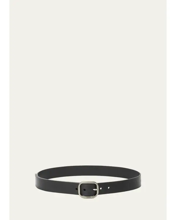 Loewe Buckle Leather Belt - Black