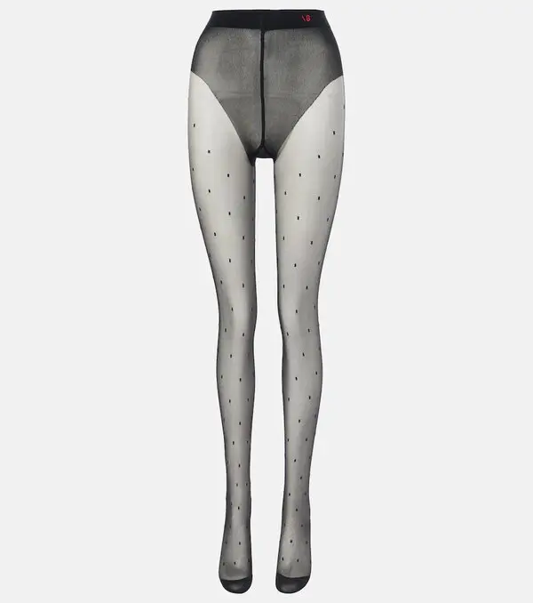 Victoria Beckham Polka-dot Tights - Black
