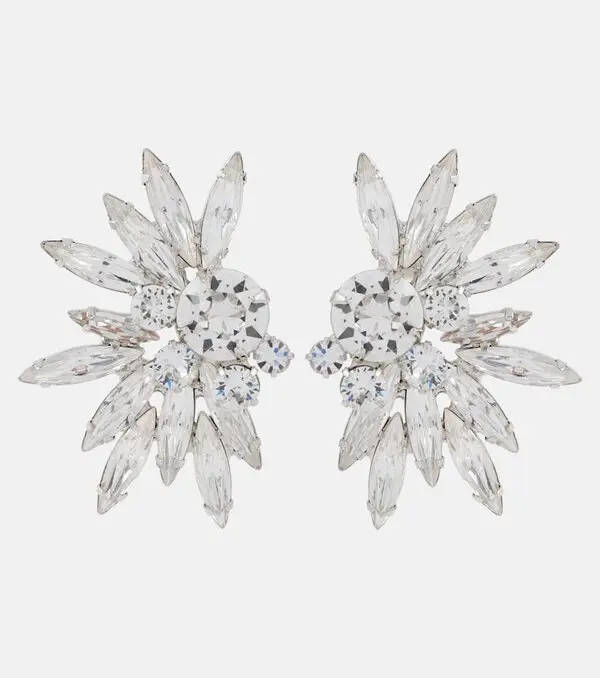 JENNIFER BEHR Shanti Crystal Earrings - Silver