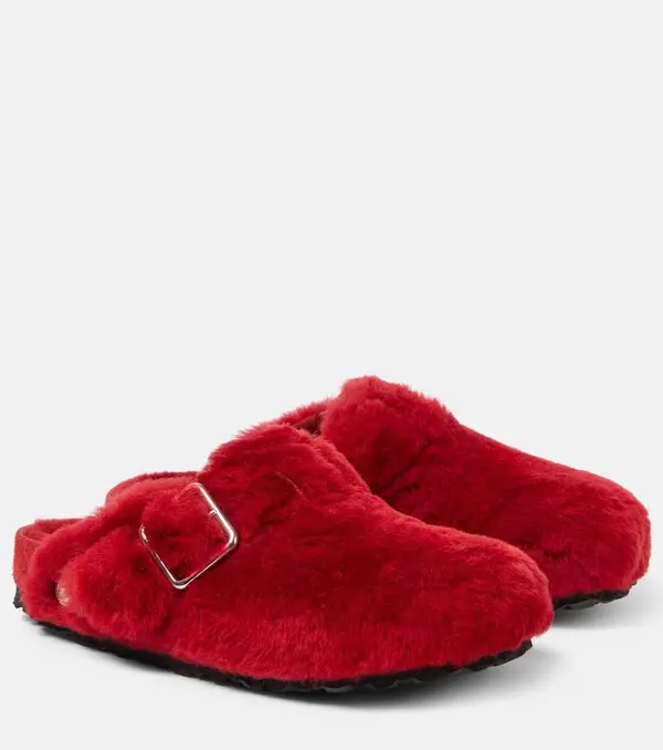BIRKENSTOCK Boston Shearling Clogs - Red