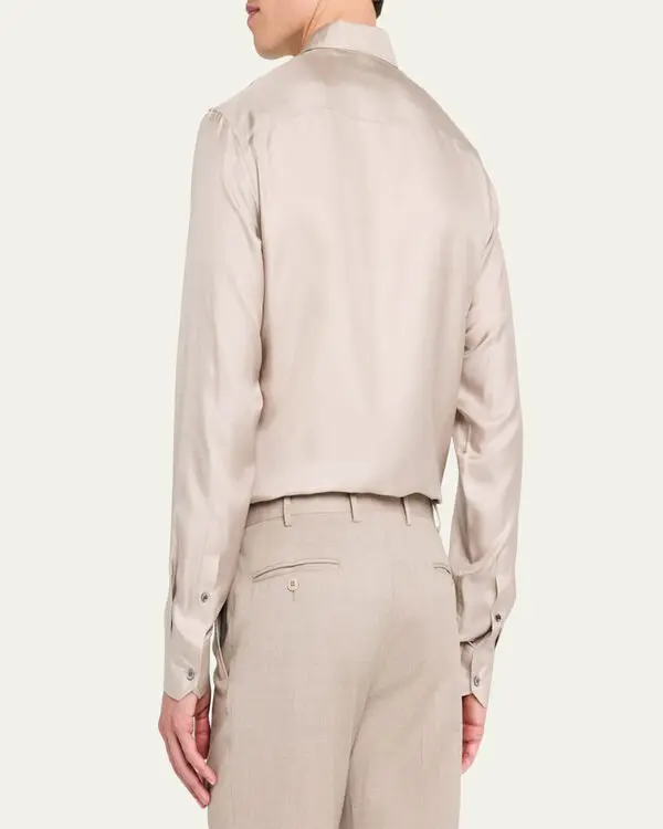Giorgio Armani Solid Silk Dress Shirt