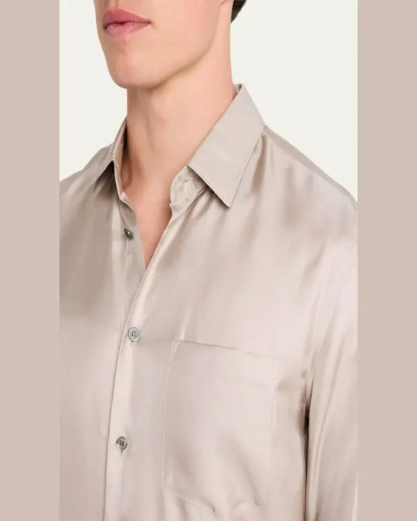 Giorgio Armani Solid Silk Dress Shirt