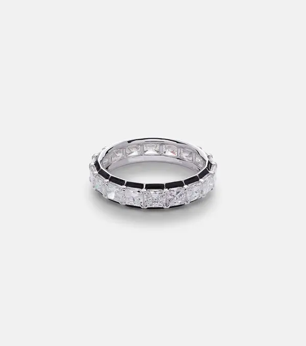 KAMYEN Radiant Eternity 18k White And Enamel Ring With Diamonds - Gold