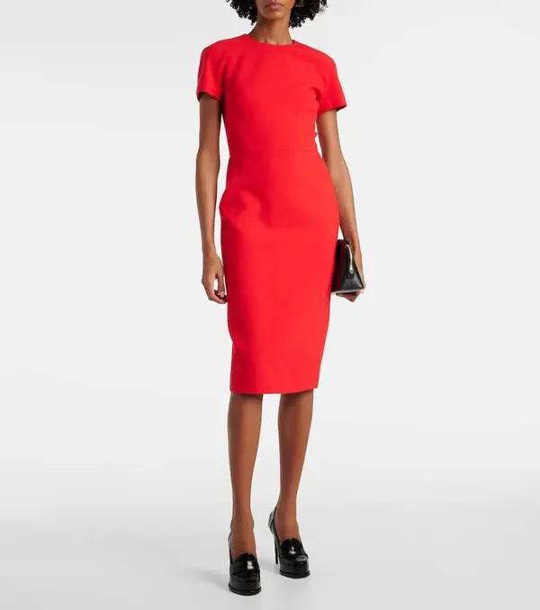 Victoria Beckham Crêpe Midi Dress