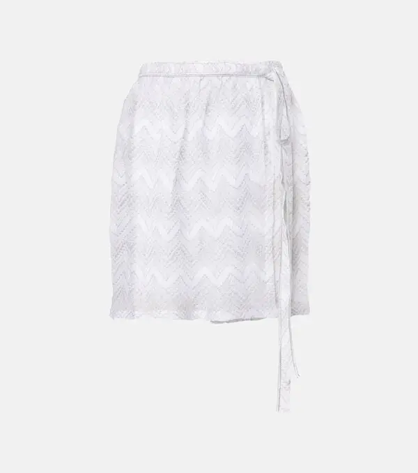 Missoni Zigzag Lamé Wrap Skirt - White