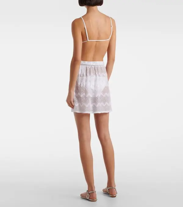 Missoni Zigzag Lamé Wrap Skirt - White