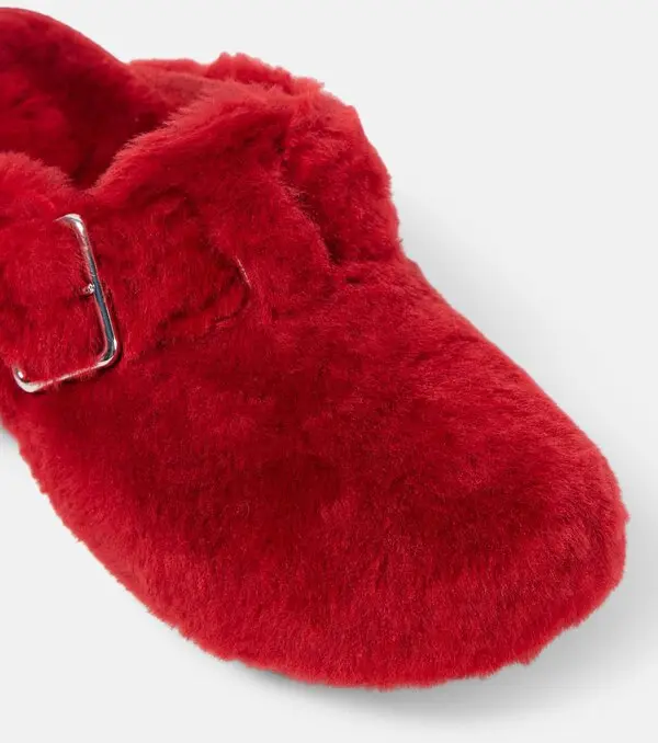 BIRKENSTOCK Boston Shearling Clogs - Red