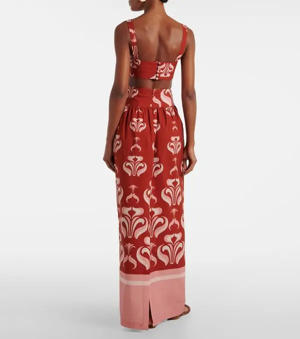 ADRIANA DEGREAS Printed Cotton Crop Top