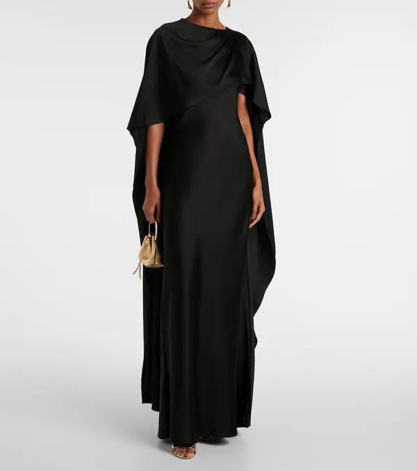 Simkhai Izel Satin Gown - Black