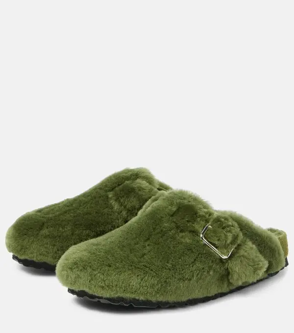 BIRKENSTOCK Boston Shearling Clogs - Green