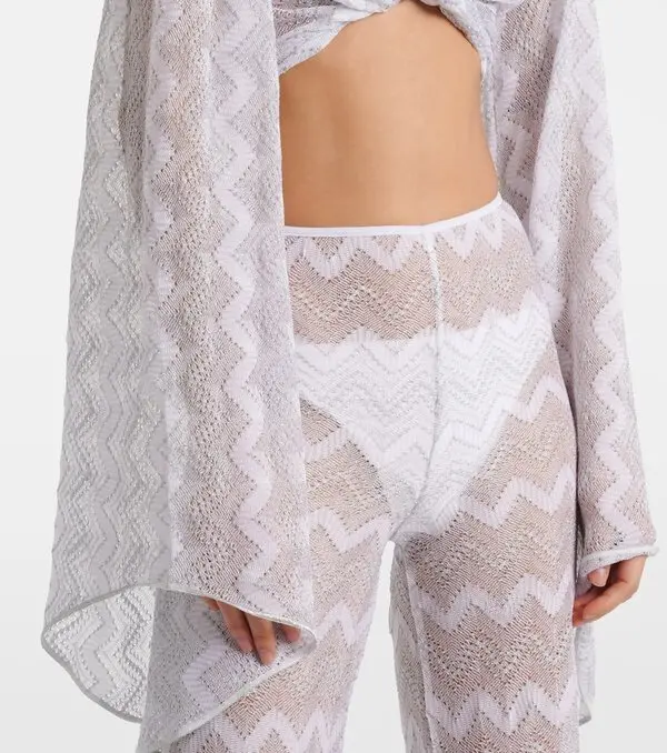 Missoni Zigzag Lamé Crop Top - White