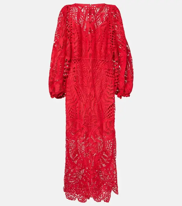 Farm Rio Nature Guipure Lace Maxi Dress In Red - 32% Off | Editorialist