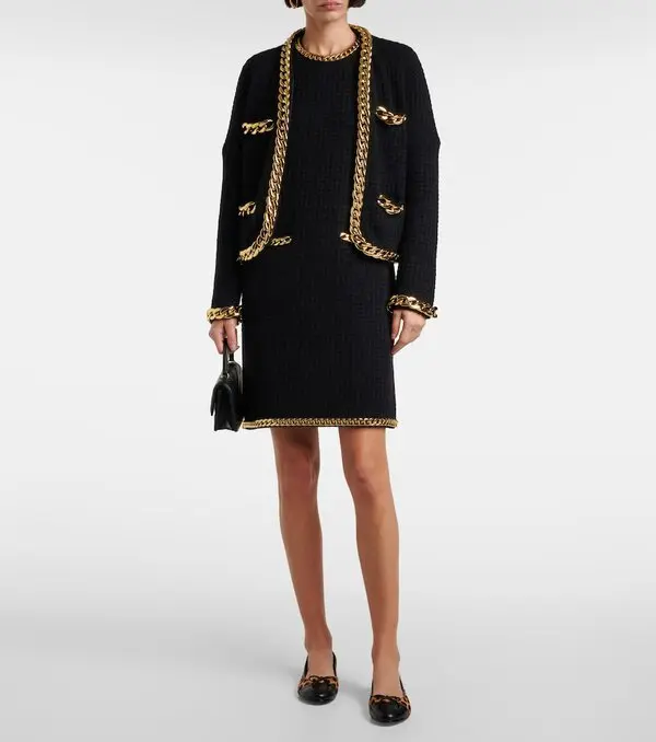 Tory Burch Chain-detail Waffle-knit Minidress