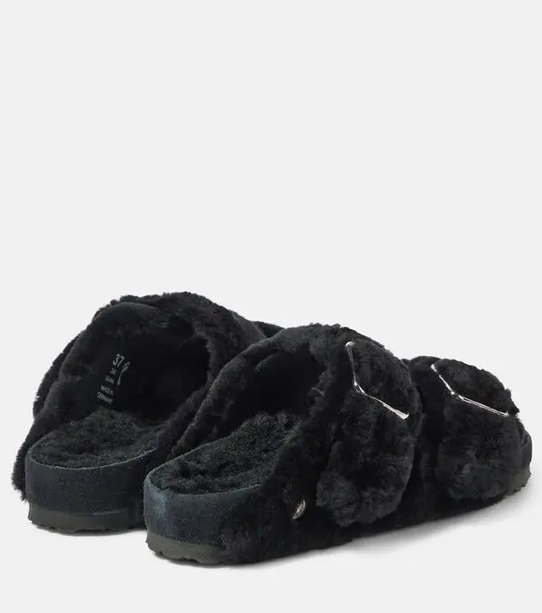 BIRKENSTOCK Arizona Shearling Sandals - Black
